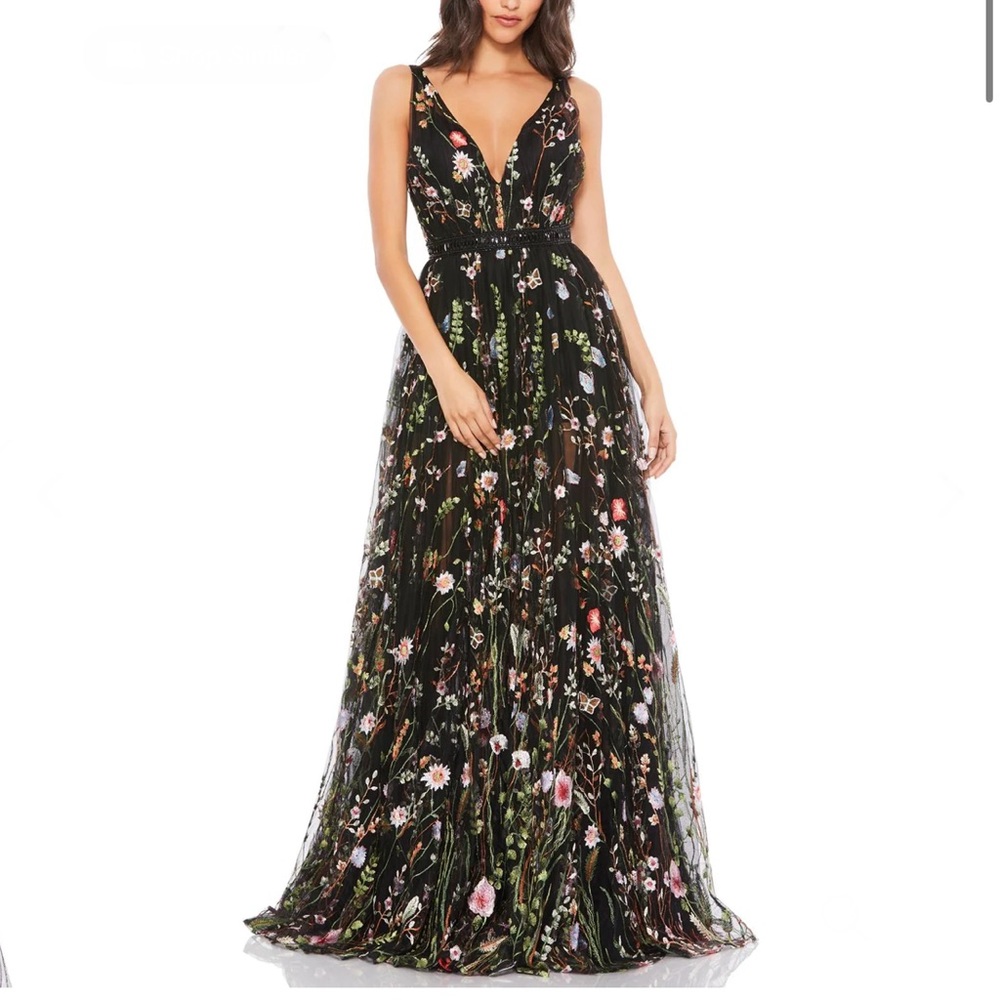 Mac Duggal Sweetheart Floral Empire Waist Gown 12 - Gem